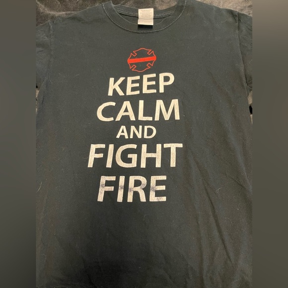 Tops | Keep Calm And Fight Fire Tshirt | Poshmark